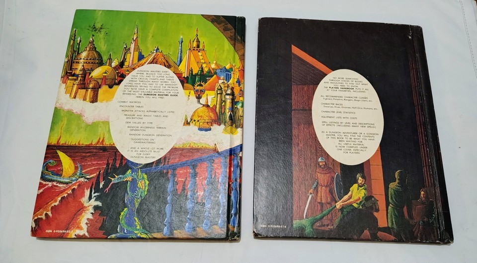AD&D Players Handbook 6th & Dungeon Masters Guide 1st Rev Gygax TSR ...