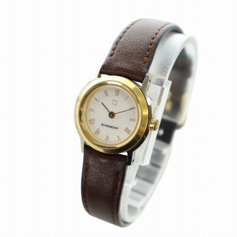 Givenchy Watch Quartz Roman White Dial Logo Leather Belt GBG.09.XVI ...