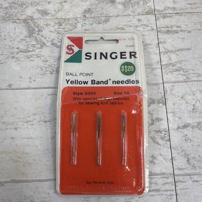 New SINGER Ball Point Yellow Band Needles Style 2045 Size 14 | eBay
