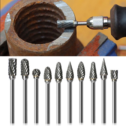 Alloy Rotary Burr Bit Set Rotary File Grinding Head Carving Burrs Tool ...