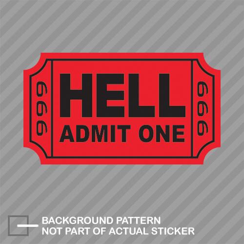 666 Ticket To Hell Hard Sticker Decal Vinyl funny motorcycle devil | eBay