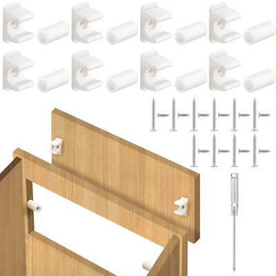 8 Pairs False Front Cabinet Clips Sink Tip Out Snap Clips w/ Screws for ...