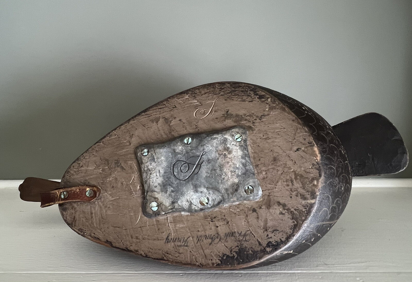 Vintage Frank Finney Hollow Carved Wood Humpback Black Duck Decoy | eBay