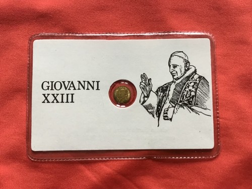 Miniature solid gold COIN 8K plastic holder: Pope Giovanni XXIII very ...