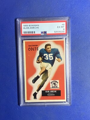1955 Bowman Football #8 Alan Ameche PSA 6 EX-MT Baltimore Colts | eBay