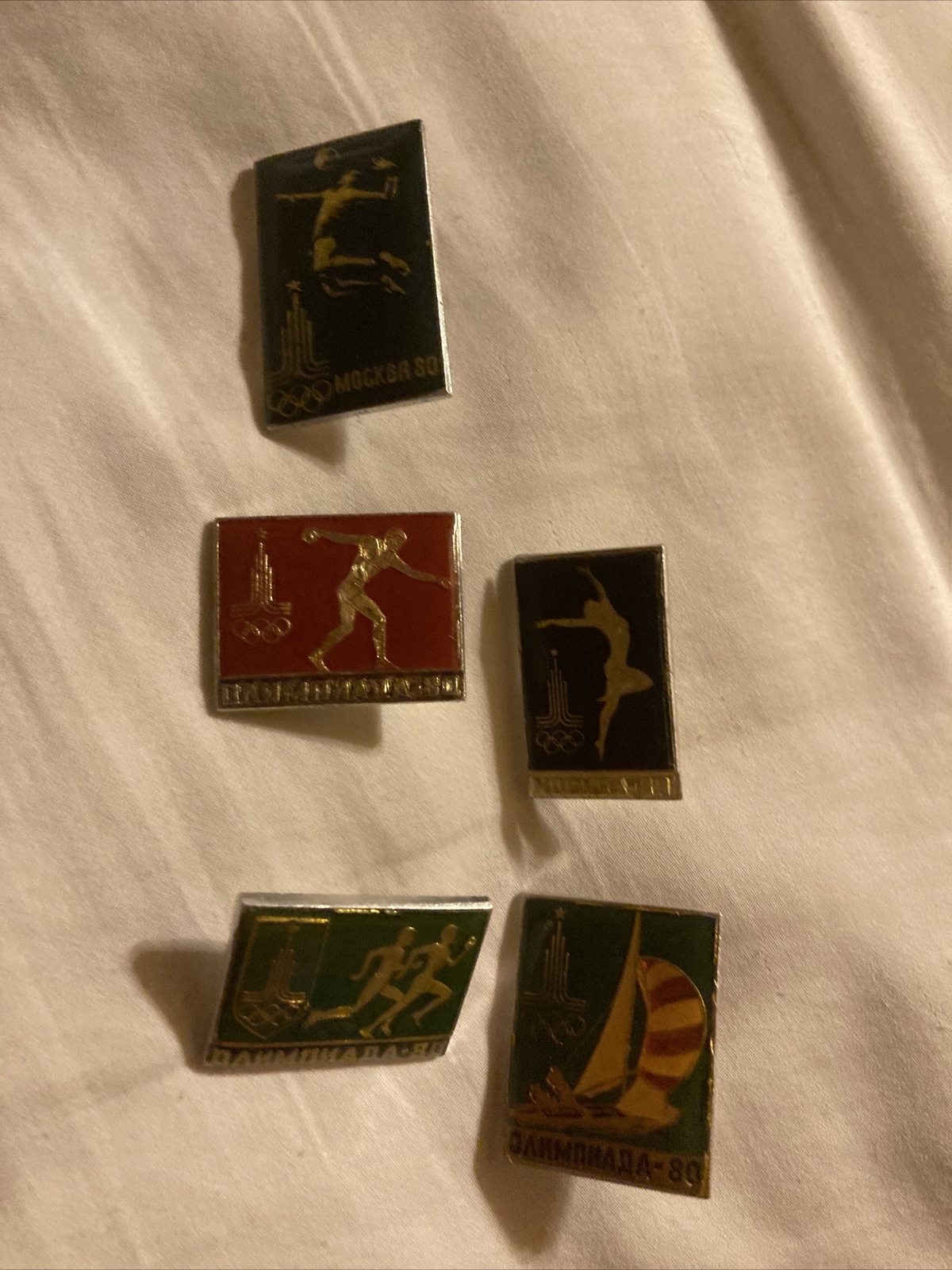 Lot 5 Russian Symbol 1980 Moscow Summer Olympics Mockba Pin Set Events ...