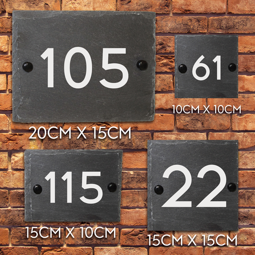 Rustic Printed Welsh Slate House Gate Sign Plaque Door Number ...