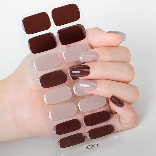 Quinnas Gel Nail Stickers, Semi Cured Gel Nail Strips, Gel Wraps for ...