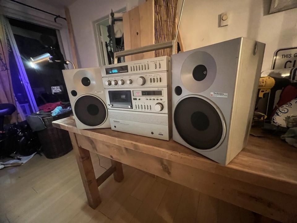 Rare Vintage 1980's Technics SA-C07 Silver Boombox Mini System Ghetto Blaster | eBay
