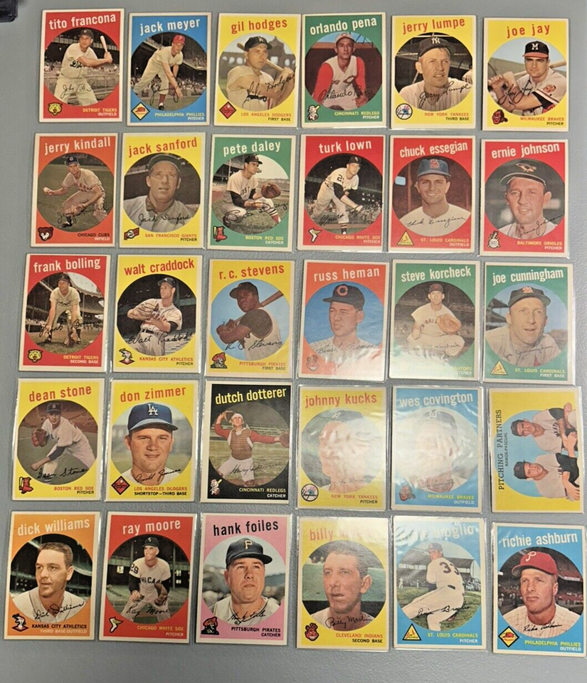 1959 Topps Baseball Card Complete Set 1-572 EX-MT Beautiful All cards ...