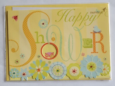 Papyrus RARE Baby Shower Card Animals & Pinwheels With Envelope 1CT | eBay
