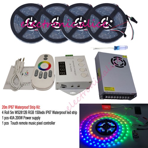 5V WS2812B Individually Addressable LED strip +Remote music X2 ...