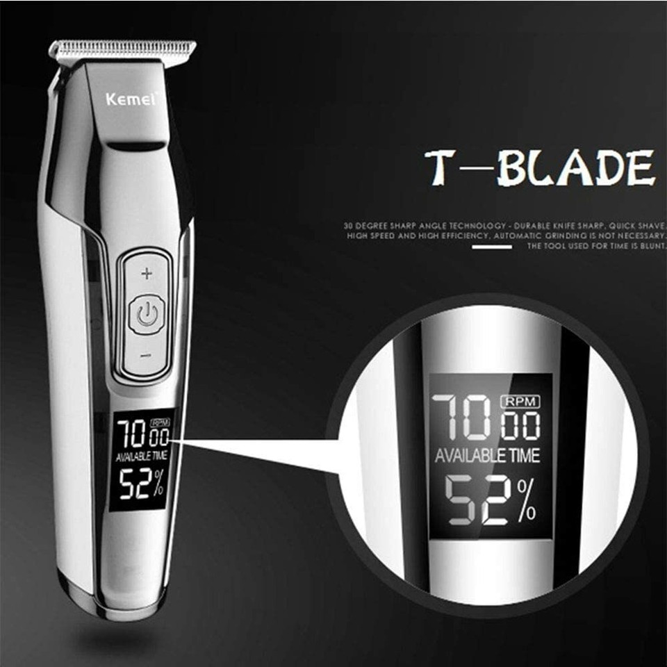 Kemei Professional Beard Hair Trimmer Cordless Electric Haircut Cutter ...