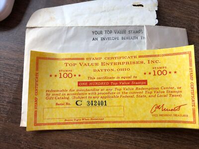 Vintage Top Value 1000 Stamp Certificate Set of 6 | eBay