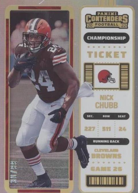 2022 Panini Contenders - Nick Chubb #24 Championship Ticket /99 for ...