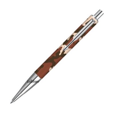 Parker Vector Camouflage Ball Point Pen Chrome Trim Brown Army Military ...