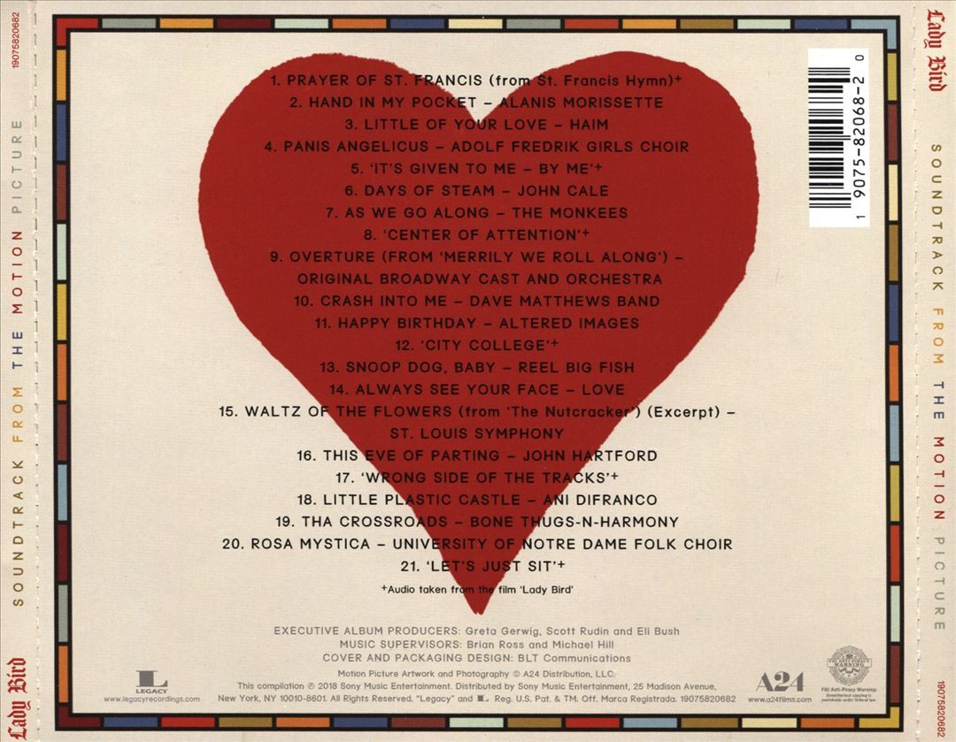 VARIOUS ARTISTS LADY BIRD [SOUNDTRACK FROM THE MOTION PICTURE] NEW CD ...