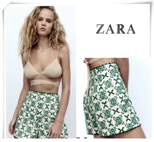 Zara Basic Shorts Ivory Green Size Large NWT | eBay