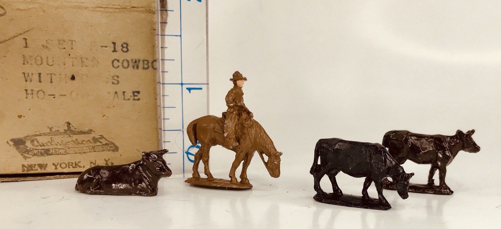 Cowboy and Cattle group by Authenticast, Comet, has box, 72mm, | eBay