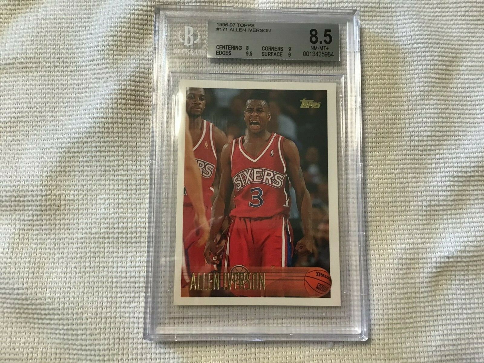 1996-97 Allen Iverson Topps Rookie Card #171 BGS 8.5 NM-MT+ | eBay
