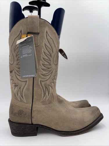 Ariat® Men's Circuit High Stepper Burned Grey /Beige Suede Boots Size ...