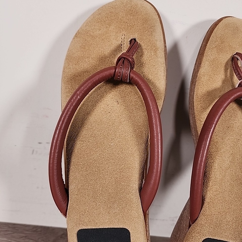 GH Bass Co SUNJUNS TAN BROWN STRAPPY Flat SANDALS FLIPFLOPS LEATHER 7 ...