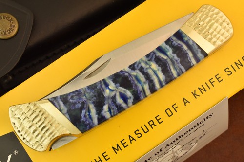 RARE CUSTOM 1 OF 1 BUCK 110 MADE IN USA BONE LOCKBACK KNIFE MIKE ...