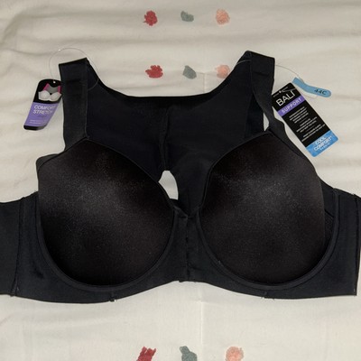 Size 44C Bali Black Underwire Support Bra. Front Closure. Smooth straps ...