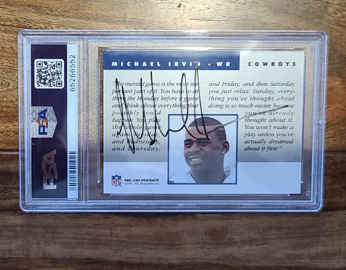 1991 Proline Portraits Autograph Michael Irvin PSA AUTO 8 | eBay