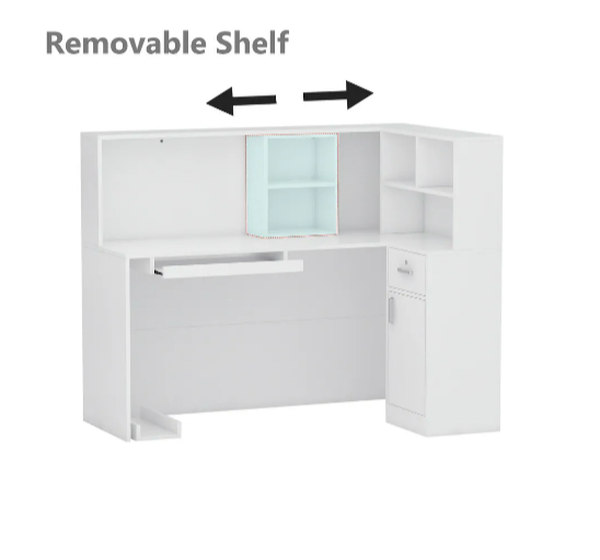 Desk Reception Table Office White Bar Modern Counter Salon Classic One ...