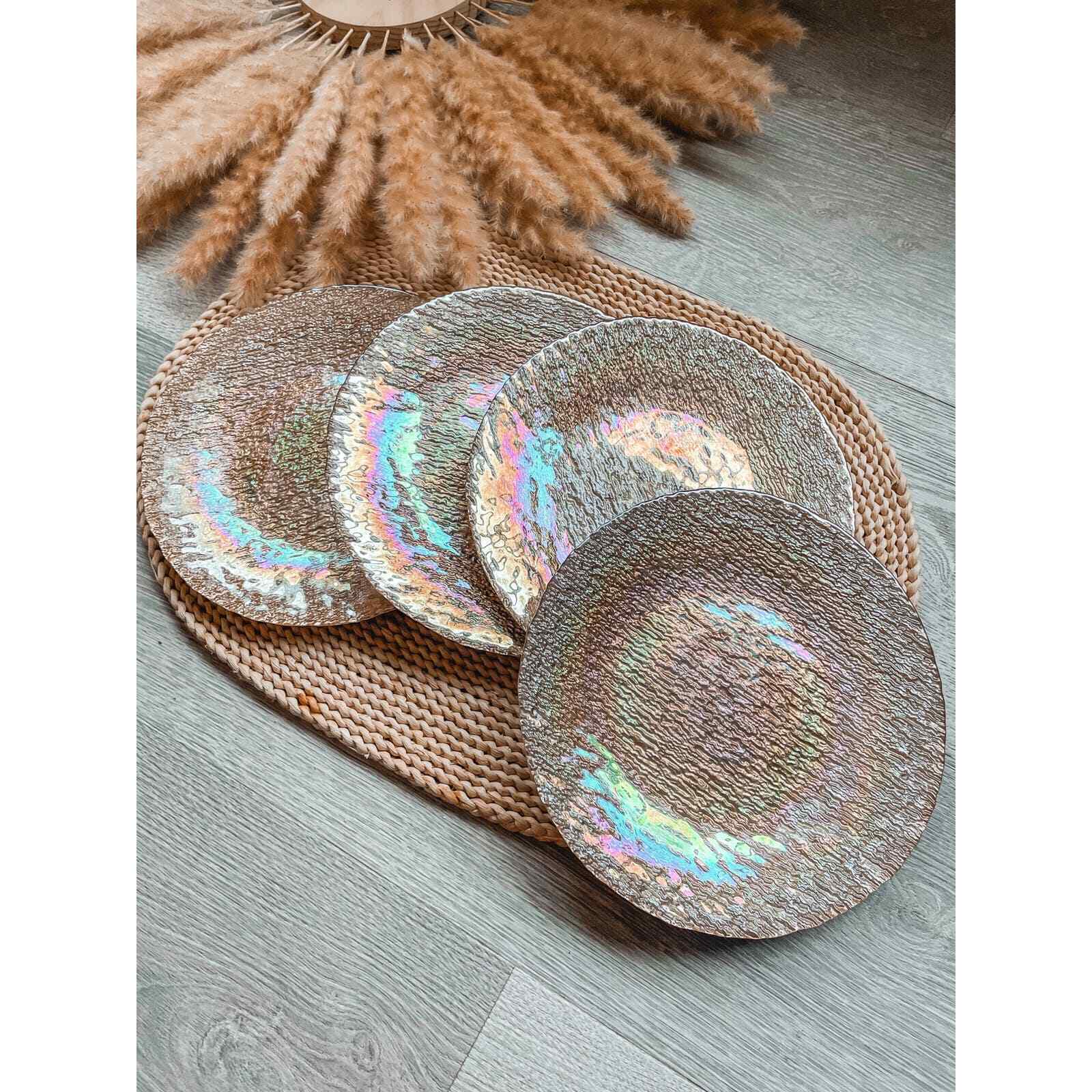 Iridescent Glass Opalescent Mermaid Plates Set of 4 | eBay