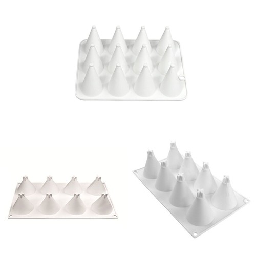 Cone Shape Silicone Molds NonStick Chocolate Molds Mousses Cake Baking ...