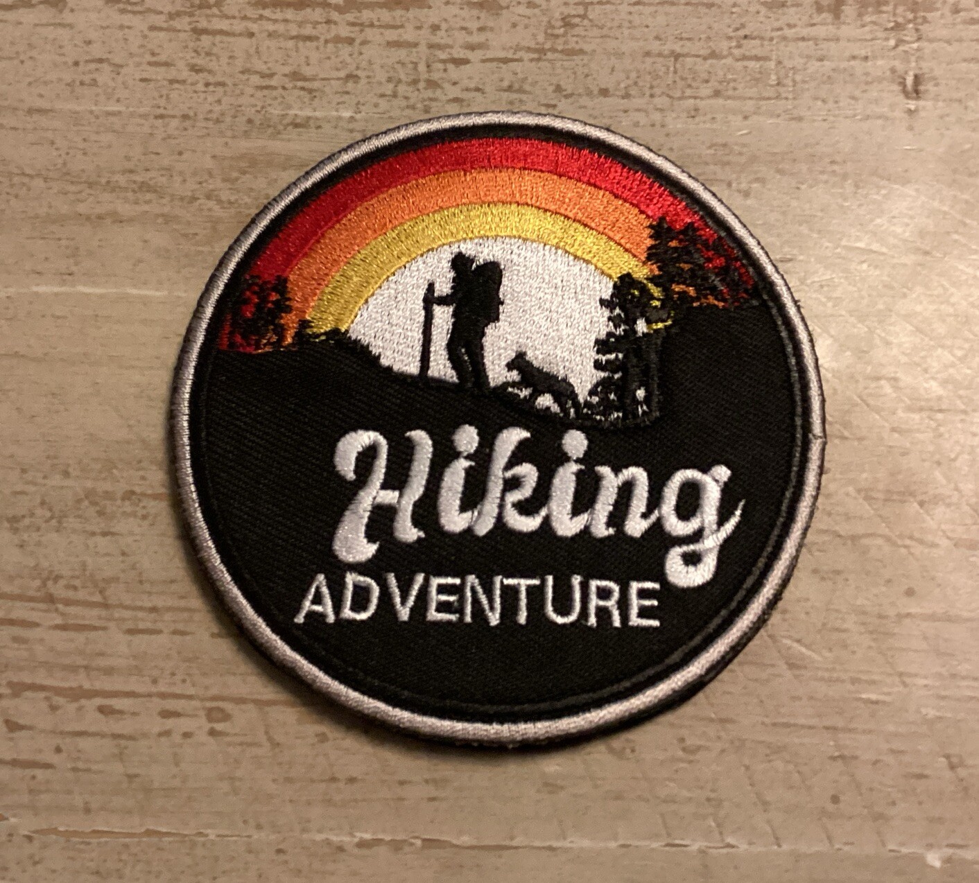 Hiking Adventure Sew On Loop & Hook Backing Embroidered Patch Camping ...