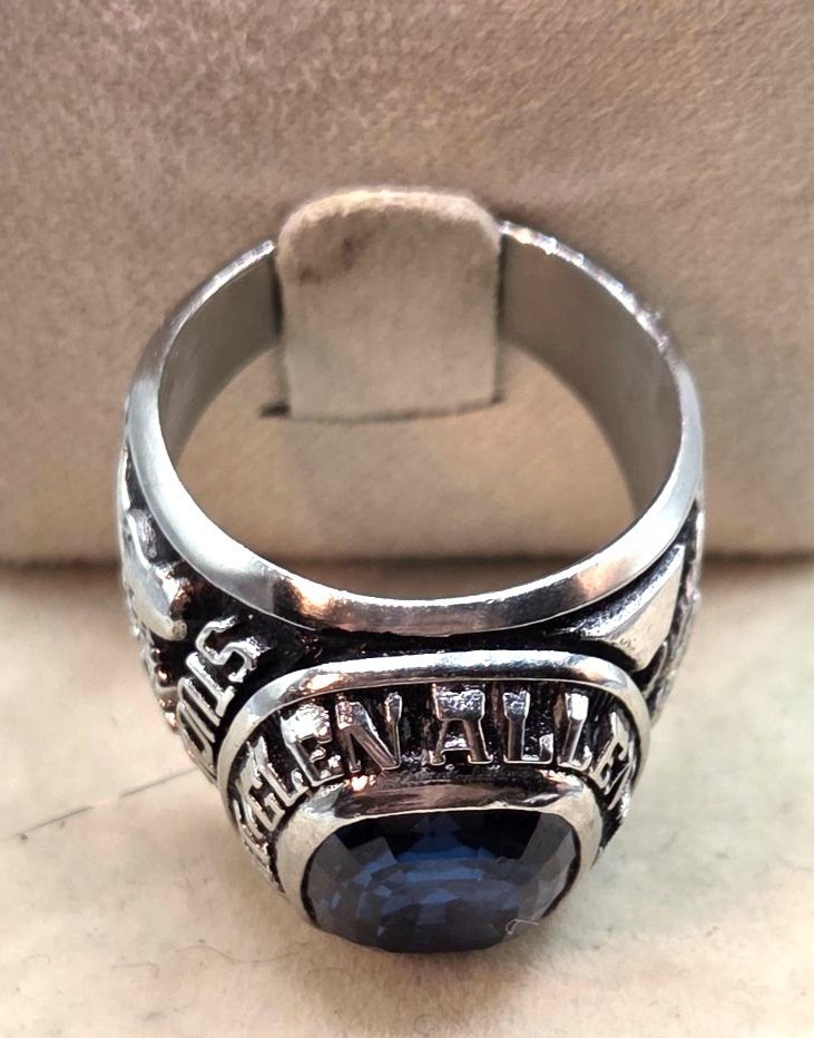 Mens Glen Allen High School Ring With Blue Stone Silver Tone Ultrium ...