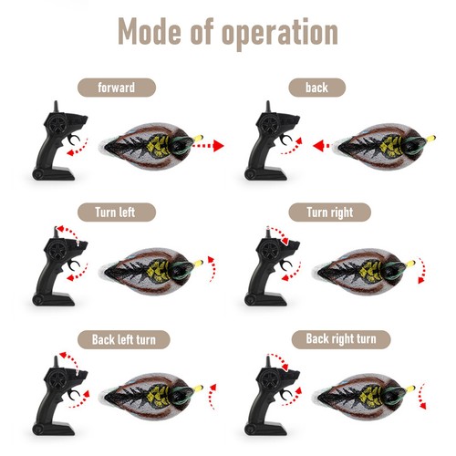 V201 RC Boat RC Duck Boat 2.4Ghz Hunting Motion Remote Control Duck ...