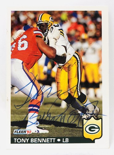 TONY BENNETT GREEN BAY SIGNED / AUTOGRAPHED FLEER 1992 FOOTBALL CARD | eBay