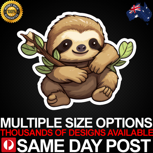 CUTE SLOTH Vinyl Car Sticker Decal Cheap Pet Animal Jungle Wildlife ...