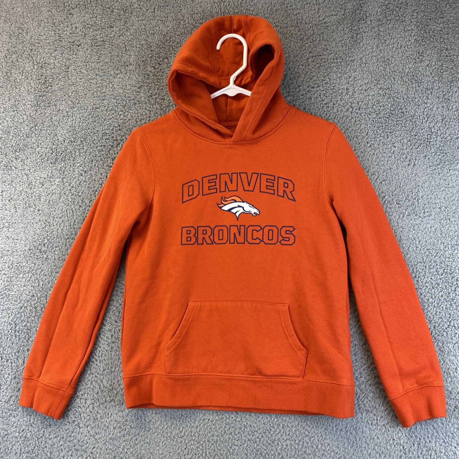 Denver Broncos Hoodie Sweatshirt Youth Boys Size L Large Orange / 52-13 ...