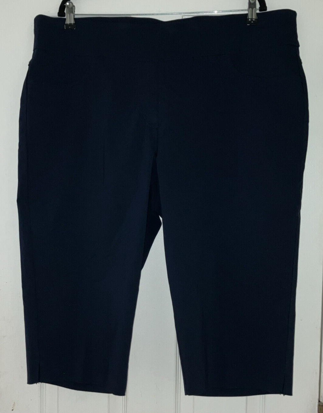 Ruby Rd Womens 24W Navy Capri Pants Slimming Tummy Control | eBay