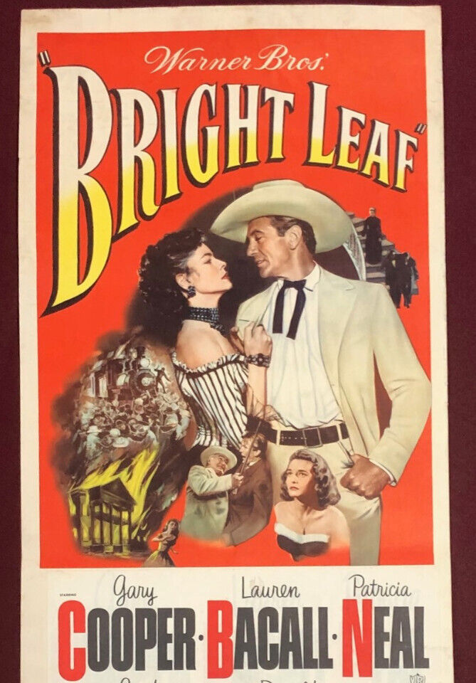 BRIGHT LEAF MOVIE POSTER INSERT 1950 GARY COOPER LAUREN BACALL | eBay