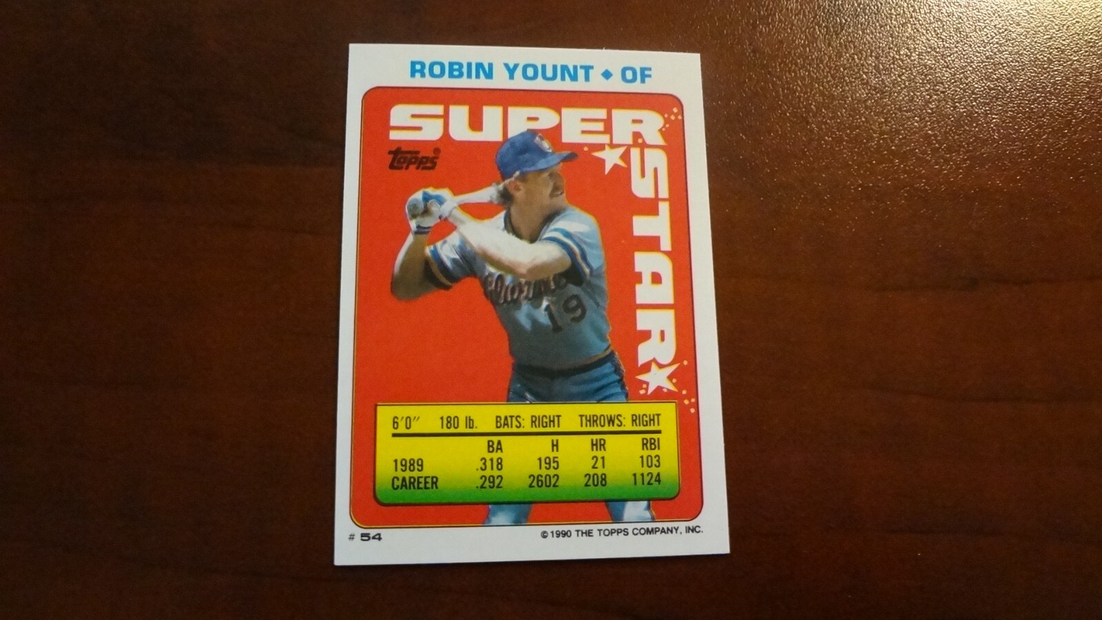 1990 TOPPS SUPER STAR MINI # 54 ROBIN YOUNT BASEBALL CARD | eBay