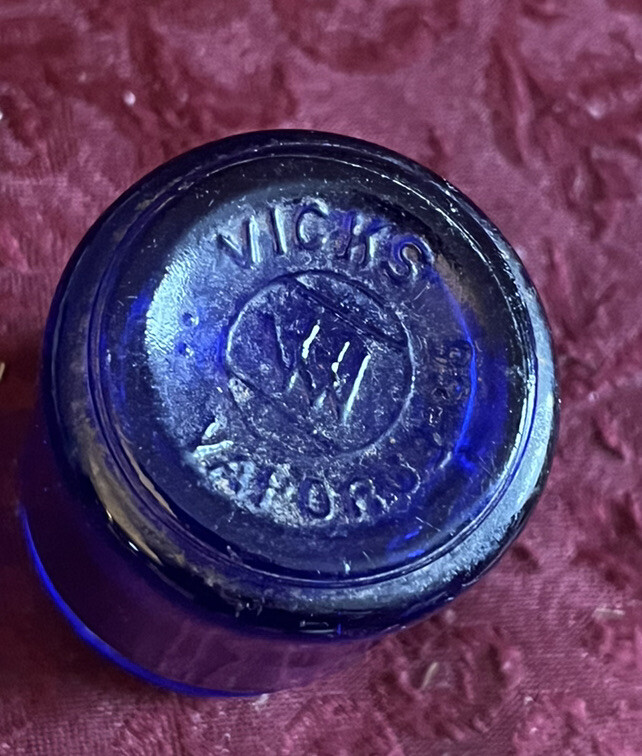 Vintage Vicks Cobalt Blue Glass - Vicks Vapor Jar - No Lid - 2 1/4 ...