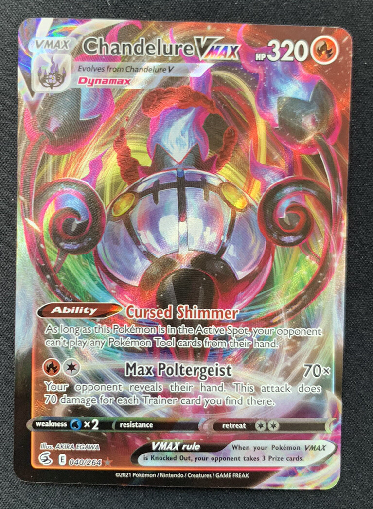 Chandelure VMAX 040/264 Fusion Strike Ultra Rare Holo Pokemon TCG Card ...