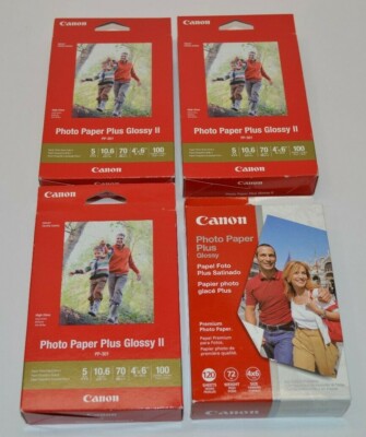 4 PACKS (420 SHEETS) CANON 4" X 6" PHOTO PAPER PLUS GLOSSY PP301 and PP ...