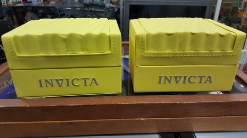 2x Lot Invicta Yellow Single Slot Watch Hard Box Display Box Case ...