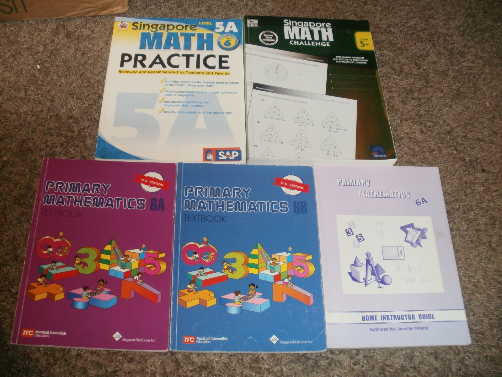 Singapore PRIMARY MATHEMATICS MATH 6 Set Lot Bundle 6A 6B Textbooks ...