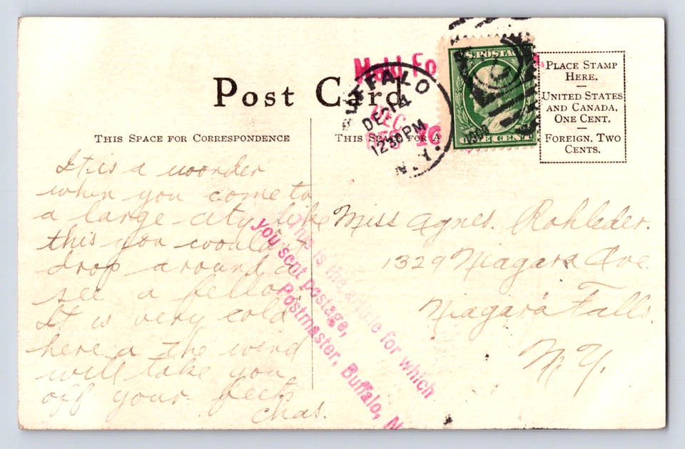 Antique Postcard Lady Shoe Print Killer Cancel Postmaster Note stamp ...