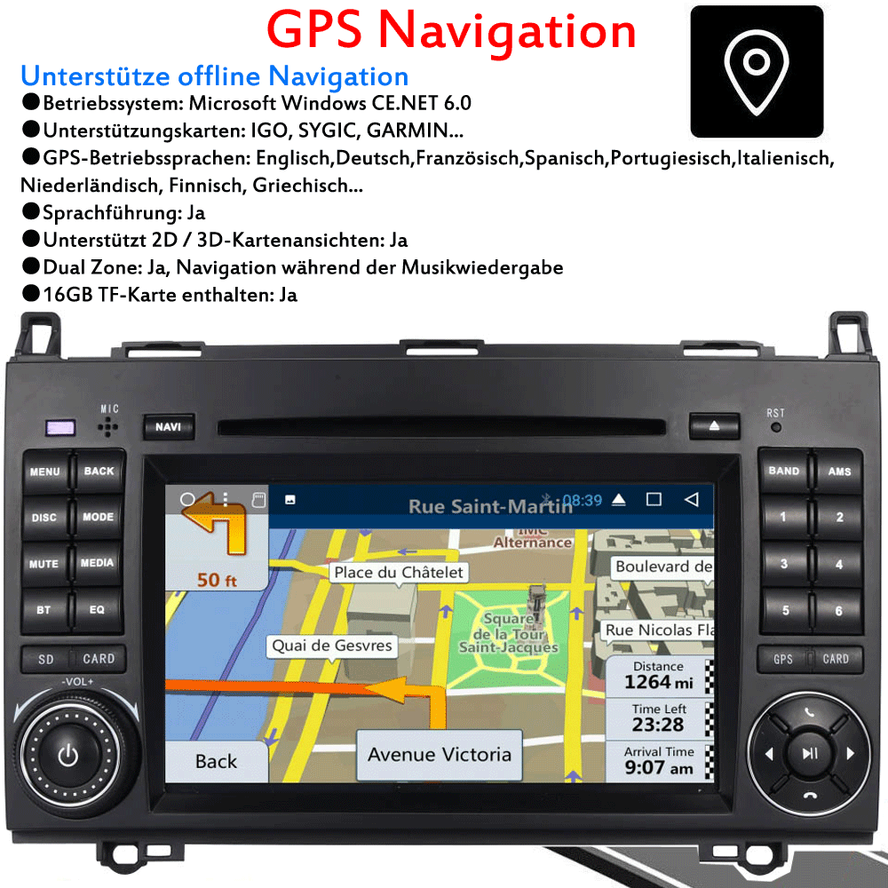 DVD Autoradio Für Mercedes Benz W639 W245 W169 Vito Viano Sprinter GPS ...