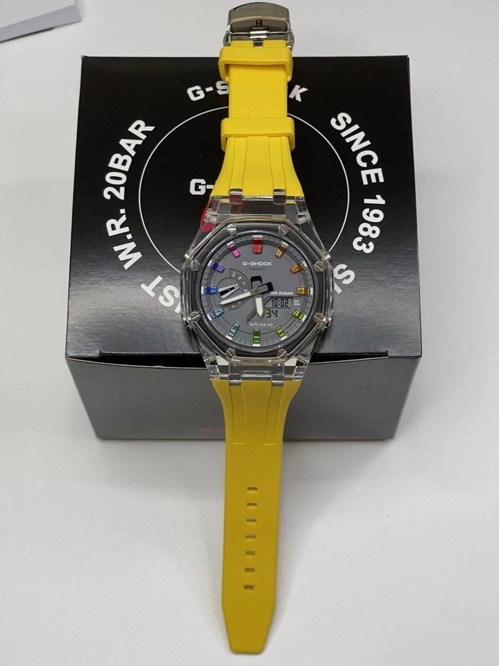 CasiOak - Custom G-SHOCK "YELLOW CORAL JELLY" - Casio GA2100 Mod ...