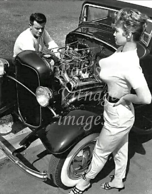 BULLET BRA MAMA Hot Rod photo Retro 1940's 1950's Sweater Girl 8" X 10 ...